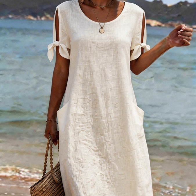 Summer cotton and linen casual dress m302973– FloryFashion